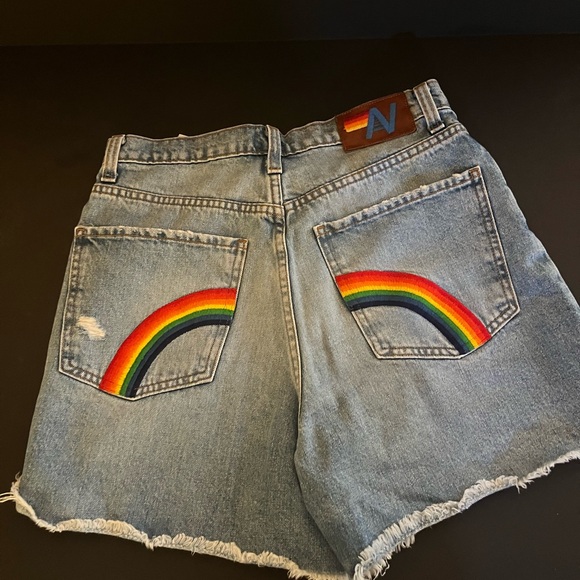 Aviator Nation | Shorts | Aviator Nation Rainbow High Waist Denim ...